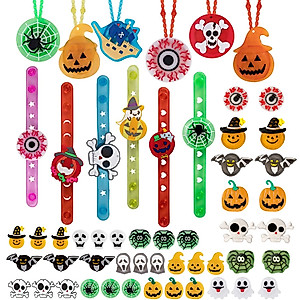 Halloween Party Favors for Kids, Light Up Necklace Rings Watch Party Supplies Set for Halloween Holiday