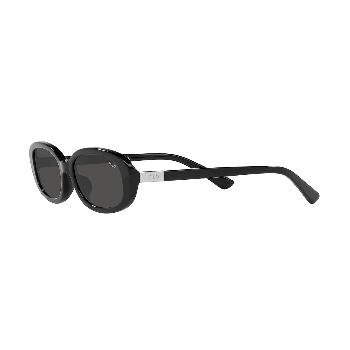 POLO RALPH LAUREN Womens Ph4198u Universal Fit Oval Sunglasses, Shiny Black/Dark Grey, 53 mm