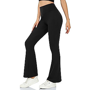 GROTEEN Women's Flare Leggings-Bootcut Yoga Pants for Women High Waisted Workout Bootleg Work Pants Dress Pants Black