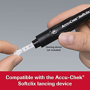 Accu-Chek Softclix Diabetes Blood Sugar Test Kit for Diabetic Glucose Monitoring: 100 Softclix Lancets, 100 Guide Test Strips, and Control Solution (Packaging May Vary)