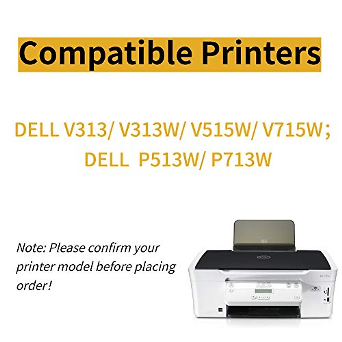 8-Pack Compatible Dell Series 21 Ink Cartridges Replacement for DELL V313W V515W P513W P713W V715W Printer (5BK, 3Color)