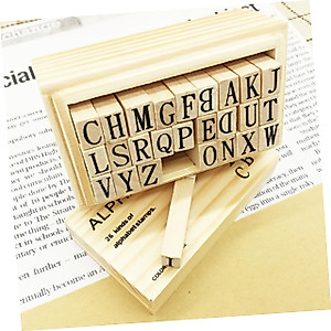 STOBOK 2pcs 26 Stamps United States Letter Student Wooden