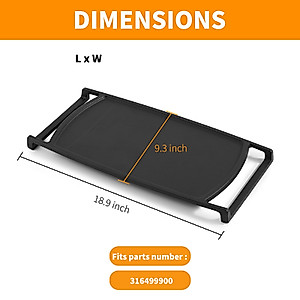 316499900 Griddle for Frigidaire Stove Top Parts, Frigidaire Gas Range Cooktop Replacement Parts Griddle Plate, BGGF3042KFA BGGF3042KFC Frigidaire Cast Iron Middle Burner Griddle Flat Top Pan 1 Pack