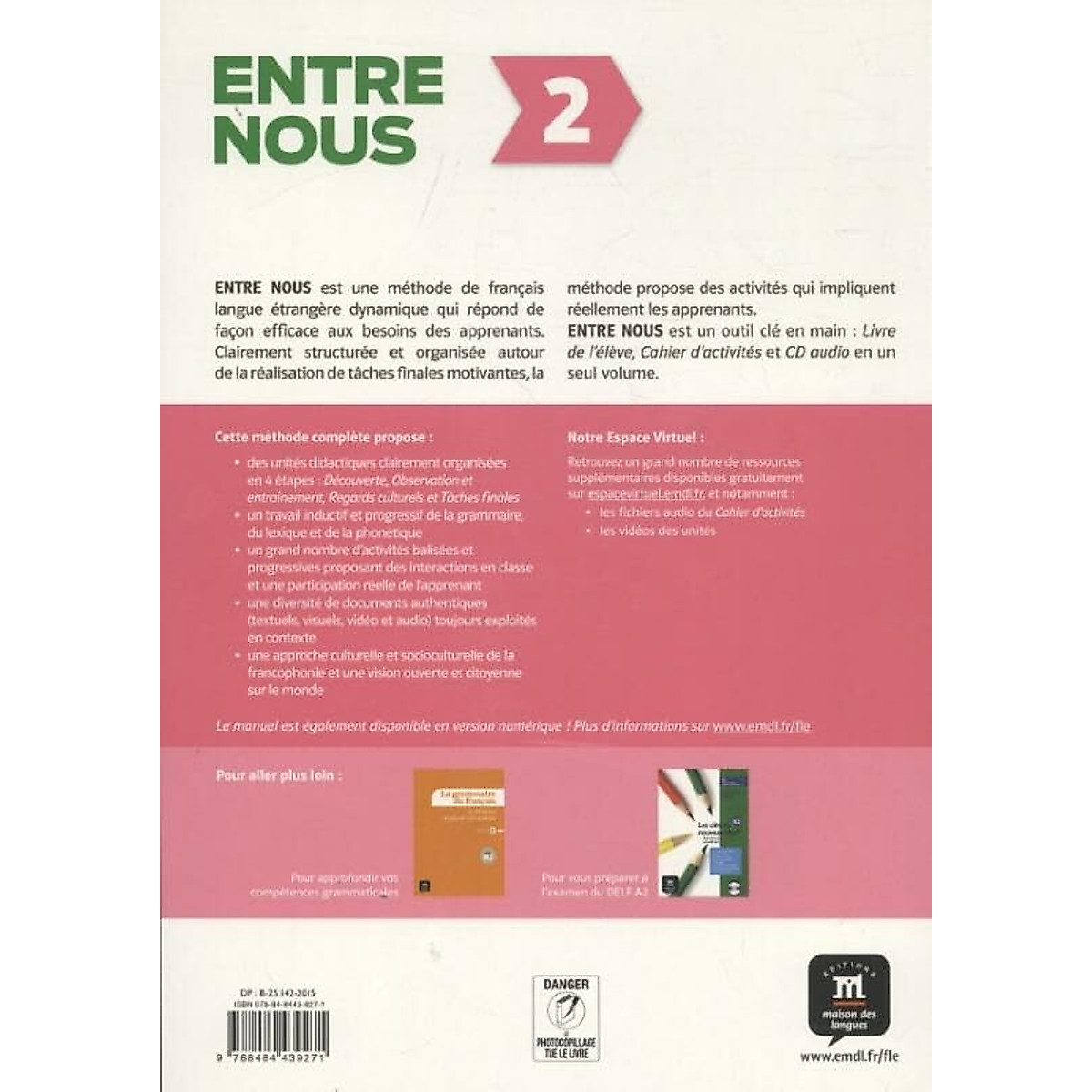 Entre nous 2 Livre de l'élève + Cahier d'exercises + CD: Entre nous 2 Livre de l'élève + Cahier d'exercises + CD (French Edition)