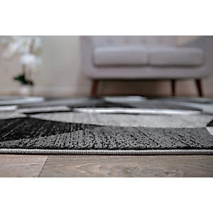 Rugshop Contemporary Abstract Circles Perfect for high Traffic Areas of Your Living Room,Bedroom,Home Office,Kitchen Area Rug 7'10" x 10'2" Gray