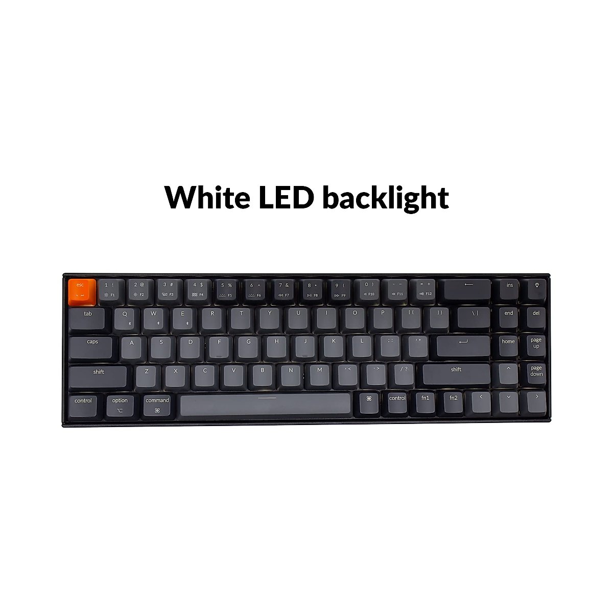 Keychron K14 70% Layout 72 Keys Hot-Swappable Bluetooth Wireless/USB Wired Mechanical Gaming Keyboard with Gateron G Pro Blue Switch/Multitasking/White LED Backlight Computer Keyboard for Mac Windows