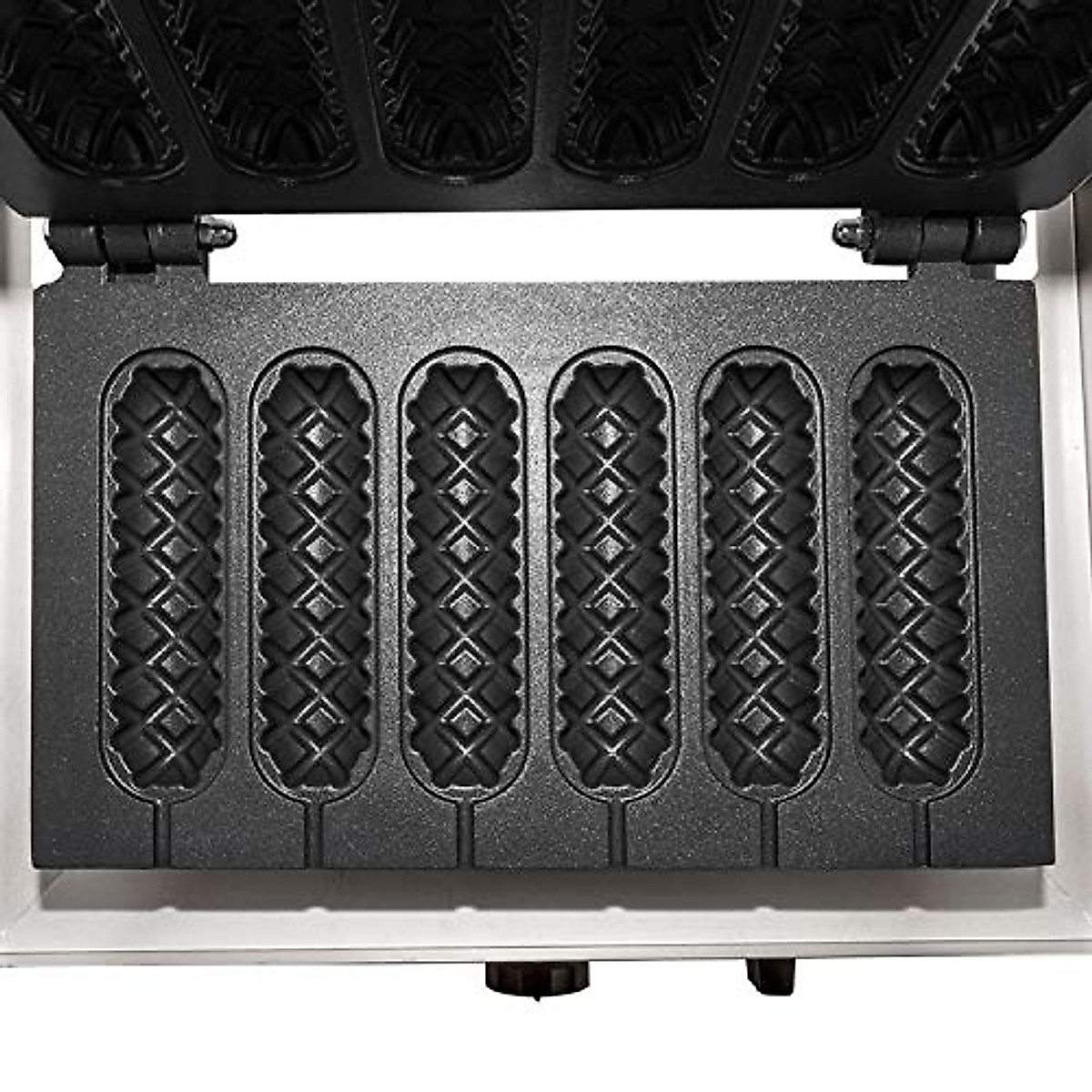 GorillaRock Corn Dog Waffle Maker for Commercial Use | 6 Hotdog Waffles on a Stick | Stainless Steel | 110V
