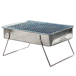 YOXIER Portable Barbecue Grill,Stainless Steel Grill,Camping Charcoal Grill,Stainless Steel Grill,Outdoor Stove Burner for Outdoor Barbecues,Gatherings,Picnics & Cooking Silver