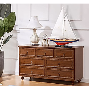 NAUTIMALL Wooden Sailboat Decor Ship Model 28" Endeavour America's Cup Scale Yacht Replica Nautical Home Accents