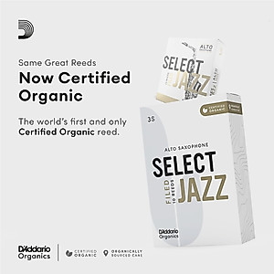 D'Addario Woodwinds Select Jazz Alto Sax Reeds, Filed, Strength 3 Soft, 10-pack
