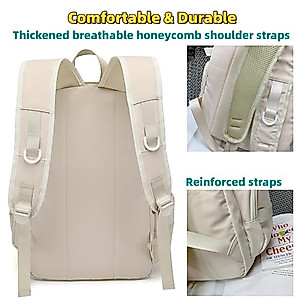 Leaper Water-resistant Laptop Backpacks Casual Backpack College Bag Travel Bag Satchel White