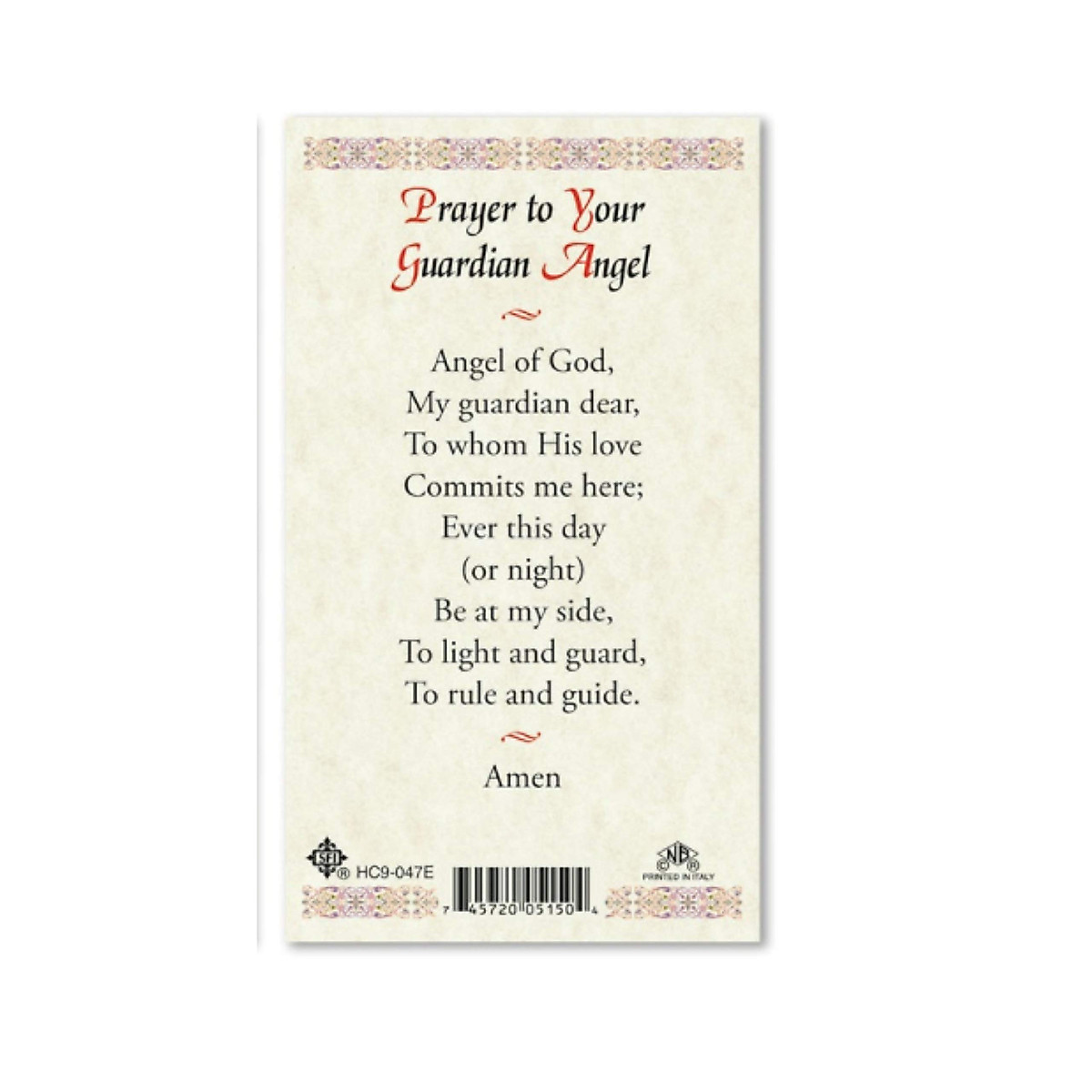 H HOLLY LINES Guardian Angel Prayer Cards Picture of Angel and Children on The Bridge Laminated Holy Cards Pack of Five