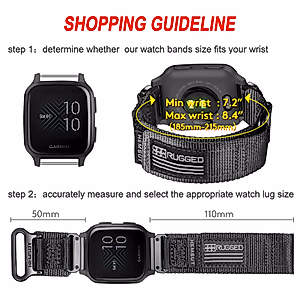Compatible for Garmin Venu 2 (ONLY Venu 2, Not Venu 2S) /Venu 3 Quick Pins Watch Band, Super Rugged Nylon Sports Strap With Woven Loop Design
