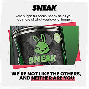 SNEAK Energy Drink Powder | Stealth | No Sugar. No Nasties. Just Natural Caffeine, Focus-Boosting Nootropics | 40 Servings