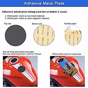 Mippko Magnetic Motorcycle Phone Holder,Strong Magnetic Attracts Tank, Non-Slip & Anti-Scratch,Compatible with 3.5~7.5" iPhone/Samsung Galaxy/Nexus/HTC/LG, One Adhesive Metal Plate Attached