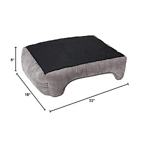 Hollypet Rectangle Plush Dog Cat Bed Self-Warming Pet Bed, Pure Gray