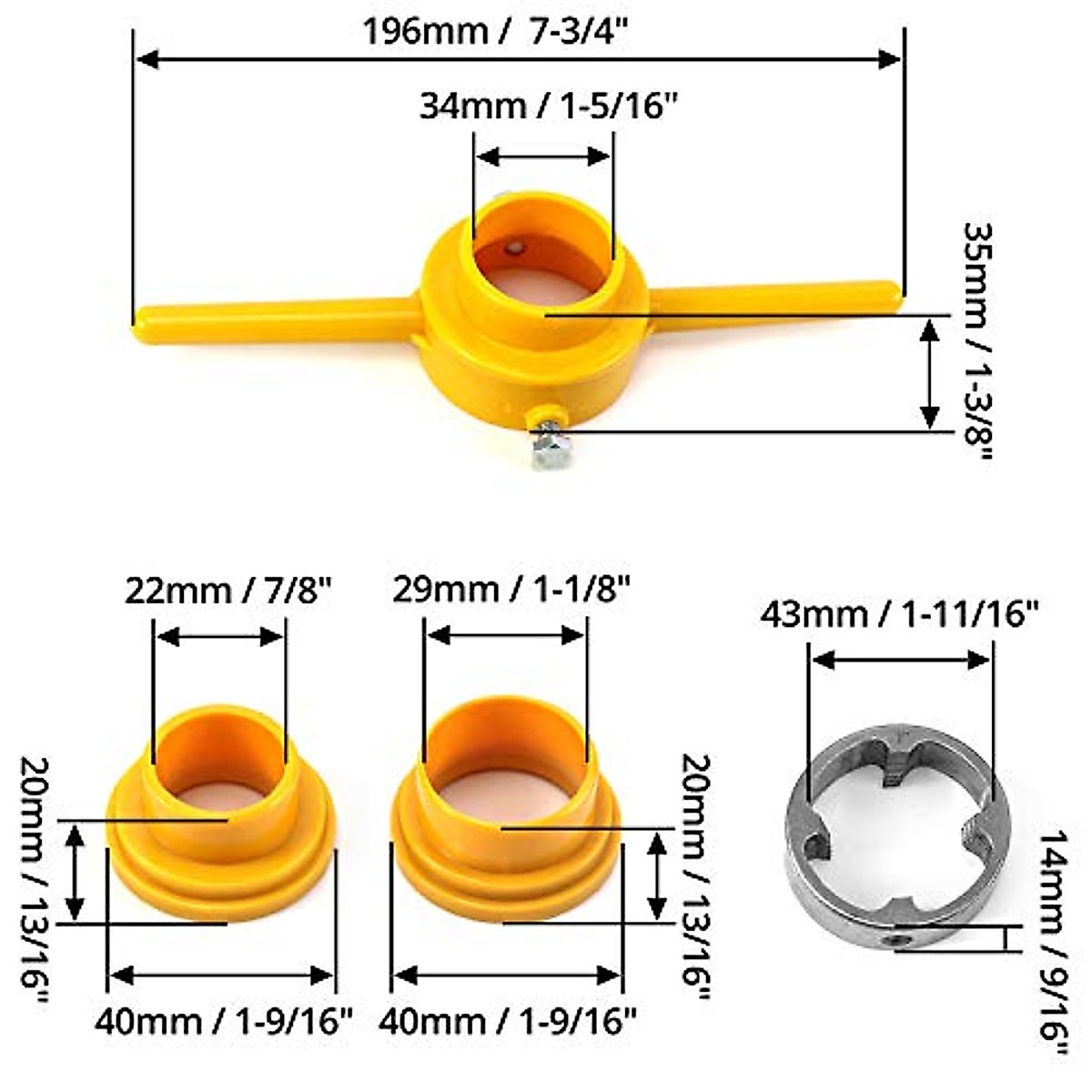 QWORK NPT Die Set, 6Pcs PVC Thread Maker Tool,Pipe Round Die Set, Pipe Threader Plumbing Tool, Three Maker Size: 1/2", 3/4", 1"