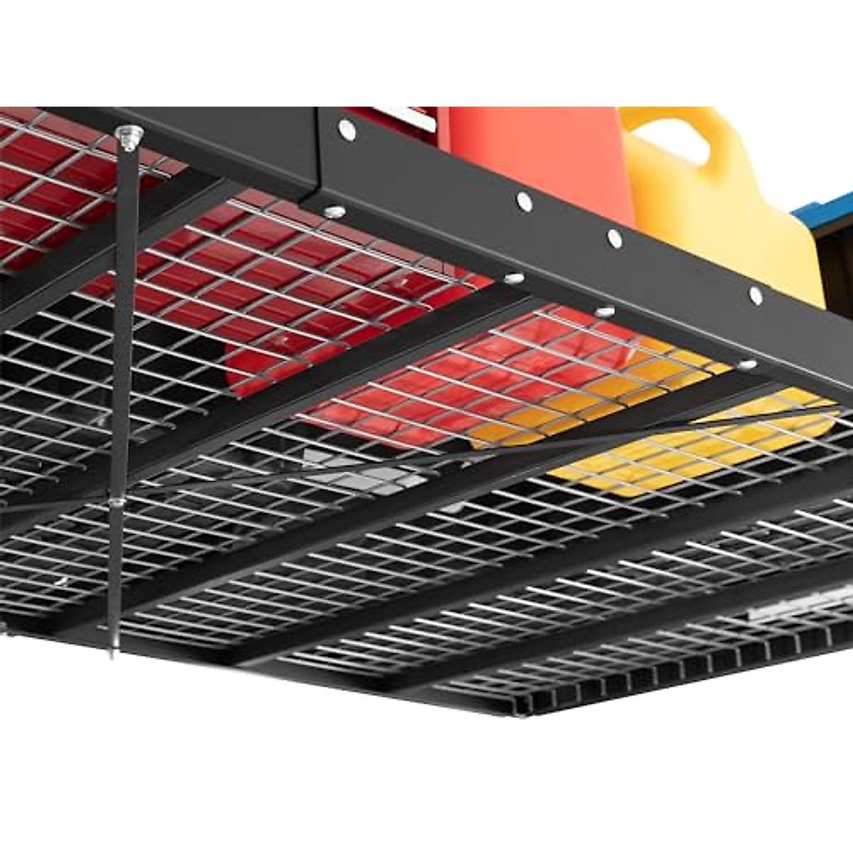 NewAge Products 4 ft. x 8 ft. VersaRac Pro Adjustable Overhead Garage Storage Rack, Heavy Duty Steel Garage Storage Organization, Ceiling Storage Racks, 800lbs Weight Capacity, (Black), 41200