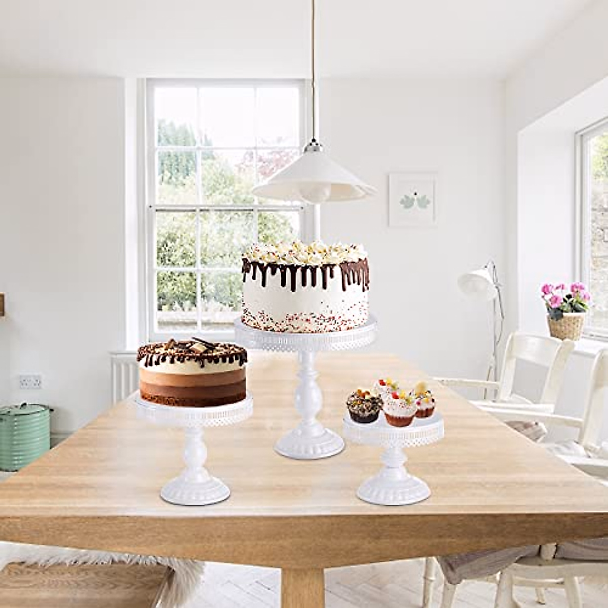 Hedume 10-Set Cake Stands, Metal Cupcake Stand Set with Multiple Combination Styles, Dessert Plate Cake Serving Tray Candy Fruit Display Tower for Wedding, Birthday Party, Anniversary, Baby Shower