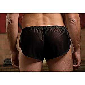 Muscle Alive Mens Extreme Mesh Shorts with Large Split Sides Color Black Size M