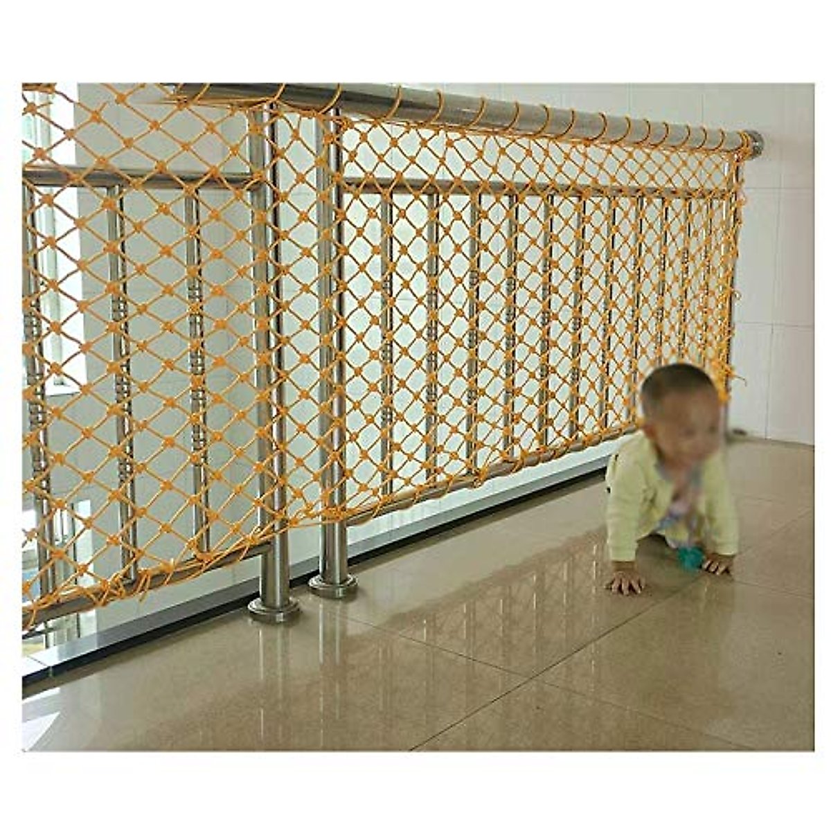 banister guard net Children's Stairs Anti-fall Net, Yellow Nylon Rope Decorative Safety Net, Balcony Protective Net, Outdoor Fence Net, Garden Covered Net Swing Hammock 1x3m ( Size : 36M(1020ft) )