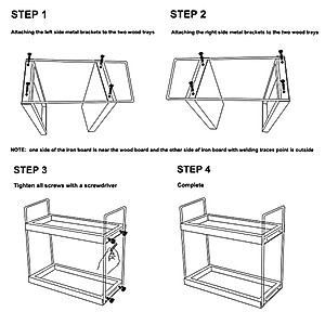 2 Tier Bathroom Counter Organizer, Solid Wood Bathroom Storage Tray for Counter Standing Rack, Cosmetic Holder, Kitchen Spice Rack, Vanity Organizer, Perfume Holder for Bathroom, Kitchen, Dresser Top