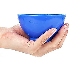 EustomA 4Pcs One Set Silicone Flexible Rubber Plaster Impression Mixed Alginate Bowl Dental Lab Mixing Bowls Blue