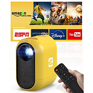 Mini Projector, ETOE D1 EVO Android 9.0 Projector, Video Projector with ESPN, Prime Video, YouTube, 5G WiFi & Bluetooth, Keystone Correction, Compatible with iOS/Android/Windows/USB/HDMI
