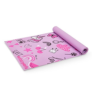 Antsy Pants Kids Yoga Mat - Yoga Mat for Kids, Yoga Mats for Home Workout, Travel Yoga Mat, Sturdy Workout Yoga Mat Non Slip, Size 60” x 24”, 3mm Thick Free of Toxic Phthalates, Pink Unicorn
