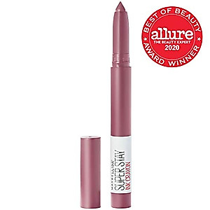 Maybelline Super Stay Ink Crayon Lipstick Makeup, Precision Tip Matte Lip Crayon with Built-in Sharpener, Longwear Up To 8Hrs, Stay Exceptional, Purple Beige, 1 Count
