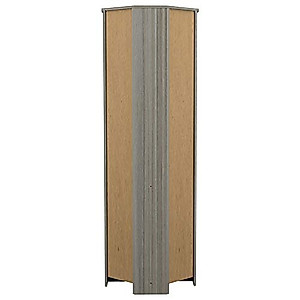 Pemberly Row 71" 5 Shelf Engineered Wood Corner Bookcase in Gray Smoke Oak