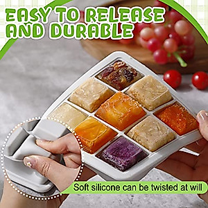 6 Pcs Silicone Baby Food Storage Containers Baby Food Freezer Tray with Lids Silicone Baby Food Freezer Storage Tray Breast Milk Freezer Tray Baby Food Freezer Containers for Baby Food, Fruit Purees