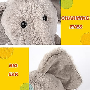 Easfan Elephant Stuffed Animal Adorable Cuddly Soft Plush Toy Adorable Room Decoration Elephant Stuff Birthday Holiday for Kids Boys Girls Gray, 10''