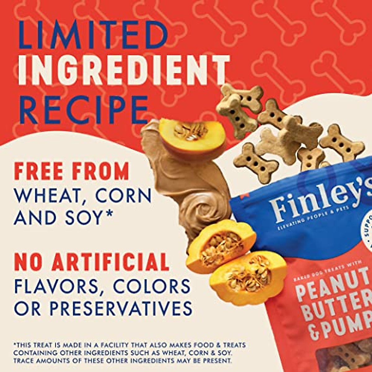 Finley's Peanut Butter & Pumpkin Dog Biscuits Treats for Dogs Made in USA | Natural Peanut Butter & Pumpkin Dog Treats | Wheat Free Dog Treats | Healthy Dog Treat Bags (12 oz)