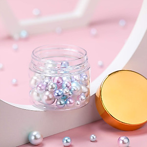 SATINIOR 36 Pieces Plastic Jars with Lids Round Clear Container Leak Proof Airtight Cosmetic Small Empty Jars for Lotions Ointments Travel Toiletries Creams Make up Storage(2 oz,Gold)