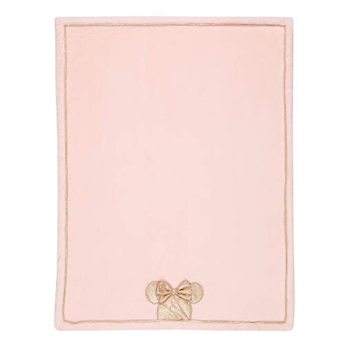 Lambs & Ivy Disney Baby Pink/Rose Gold Minnie Mouse Appliqued Baby Blanket