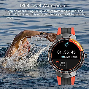 MOKCF High End Smart Watch,Full Touch Screen with 24 Sports Modes Sport Watch for Men Women,IP68 Waterproof Smartwatch Fitness Watch for iPhone Android Phone (Orange)