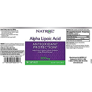 Natrol Alpha Lipoic Acid 300mg Capsules, 50 Count (Pack of 3)