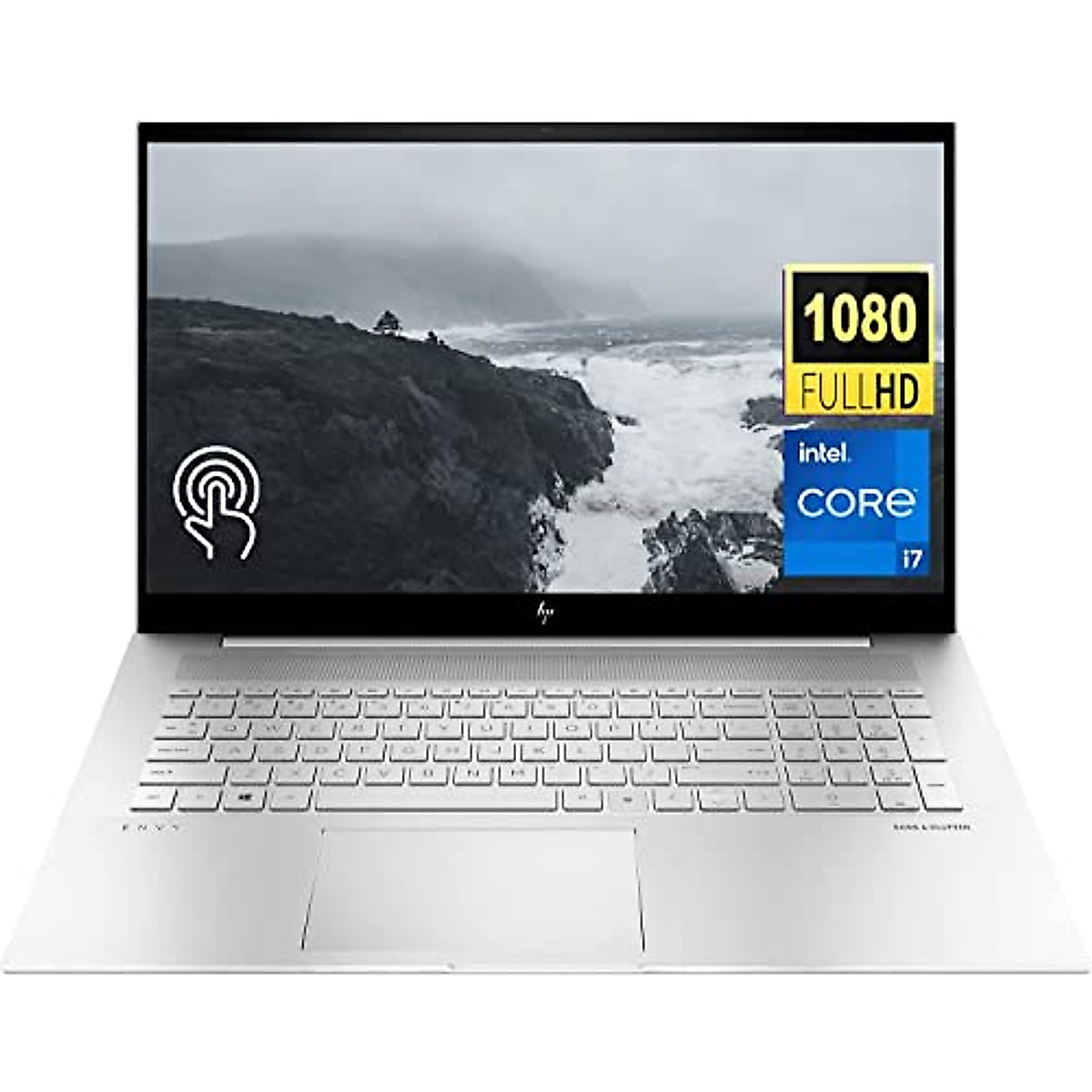 HP Envy 17 Laptop, 17.3" FHD Touchscreen Display, 12th Gen Intel Core i7-1255U, 64GB RAM 2TB SSD, Wi-Fi, Webcam, Backlit Keyboard, Fingerprint Reader, Windows 11 Home, Silver