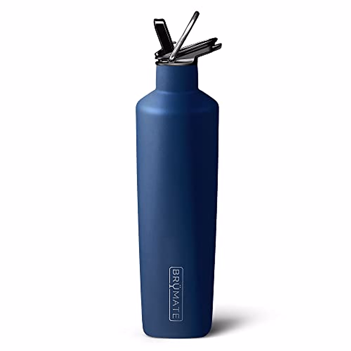 BrüMate ReHydration - 100% Leakproof 25oz Insulated Water Bottle with Straw - Stainless Steel Water Canteen (Matte Navy)