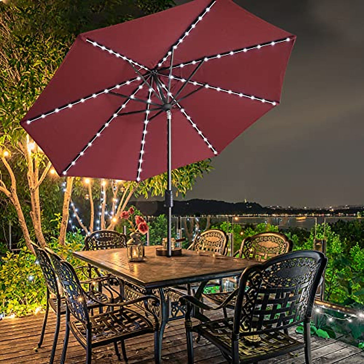 1 Set of Solar 9ft Sunumbrella Umbrella & Umbrella Cover