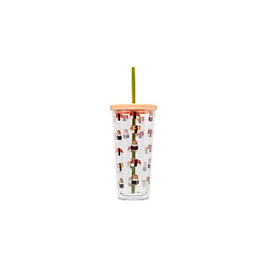 Pearhead Cat Sushi Water Tumbler, Pet Owner Travel Tumbler Cat Accessory, Cat Owner Water Cup for At Home or On-the-Go, Drink Tumbler with Twist on Lid and Reusable Straw, 22oz