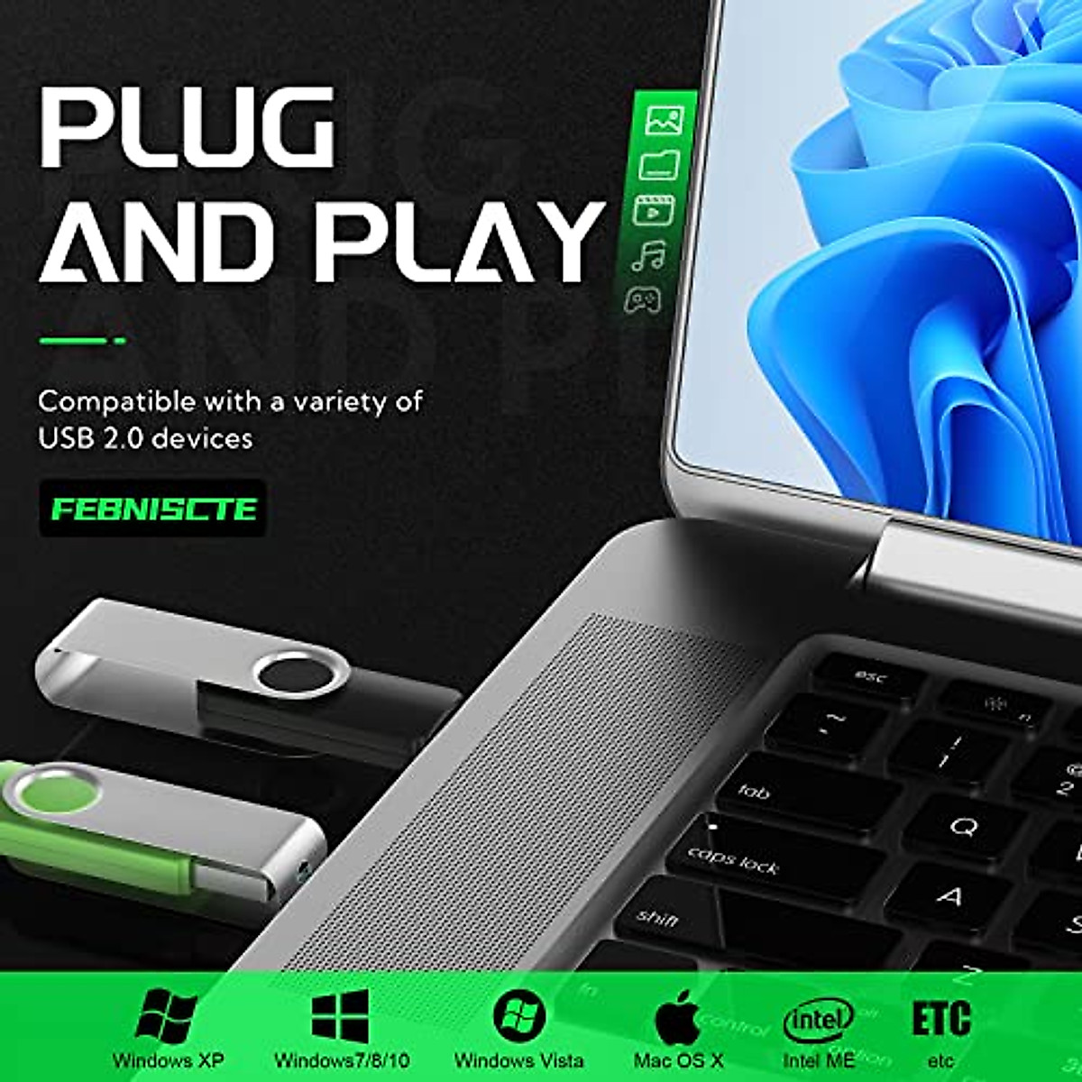 64GB Flash Drive 10 Pack USB Flash Drives Thumb Drive High Capacity USB 2.0 Memory Stick 64 GB Jump Drive Pen Drive Zip Drive High Speed for Data Storage