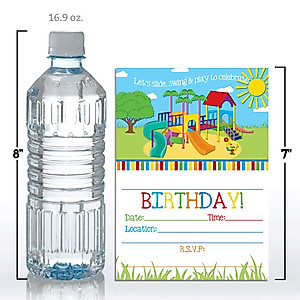 Party in the Park Playground Birthday Party Invitations, 20 5x7 Fill In Cards with Twenty White Envelopes by AmandaCreation