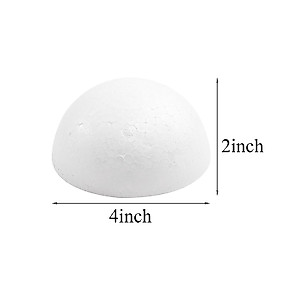 Crafjie 8PCS 4 Inchs Half Foam Balls White Half Round Polystyrene Foam Balls Craft Supplies Hemispherical Christmas Craft Ballfor DIY Home Craft Project and Art Decoration