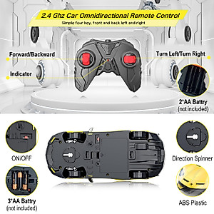 AEROQUEST Lamborghini Remote Control Car, 1:24 Scale Lamborghini Rc Cars with Headlight, 2.4GHz Hobby Rc Race Car for 3 4 5 6 7 8+ Years Old Kids Boy Girls Birthday Gift, Yellow