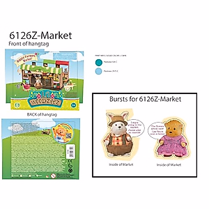 Li'l Woodzeez Store Playset – Hoppin' Farmers Market – 97pc Toy Market Set with Play Food and Shopping Accessories – Toys for Kids Aged 3 and Up