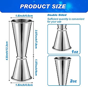4 Pcs Jigger for Bartending Double Cocktail Japanese Jigger 2 oz 1 oz 304 Stainless Steel Shot Glass Measuring Cup for Home Bar Drink Kitchen Bartender Tools Supplies