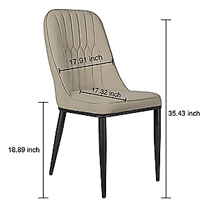 GIA Nifty Armless Upholstered Side Dining Chair with Vegan Leather, Light Gray,Qty of 1