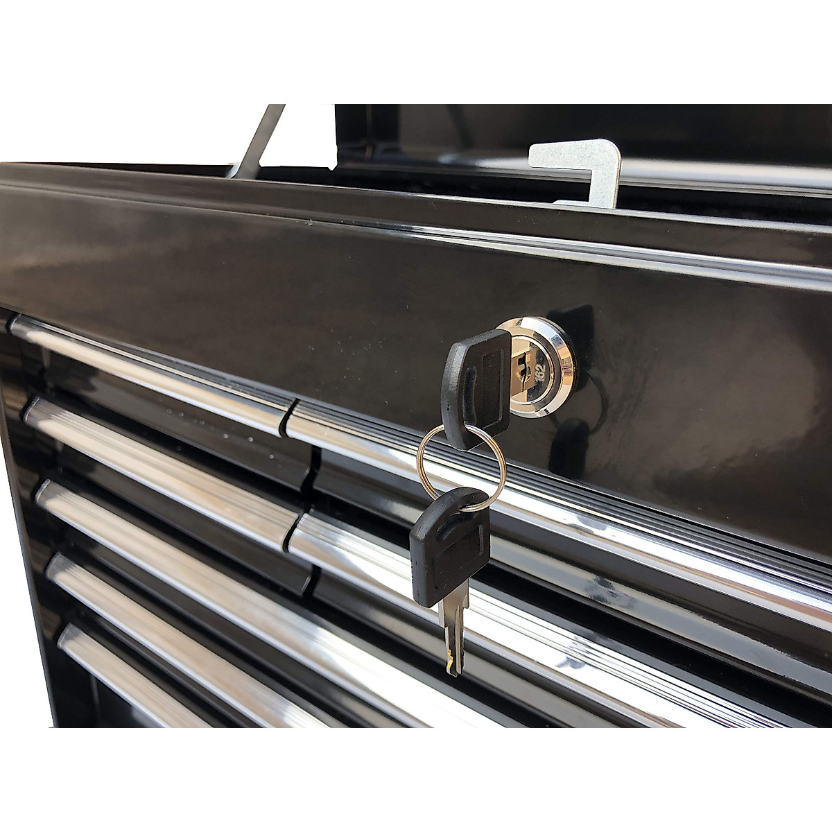 Workington Portable Metal Tool Chest with 9 Drawers, 24" 9-Drawer Tool Chest Cabinet with Ball Bearing Drawer Slides, Steel Tool Storage Box Organizer 4006 Black